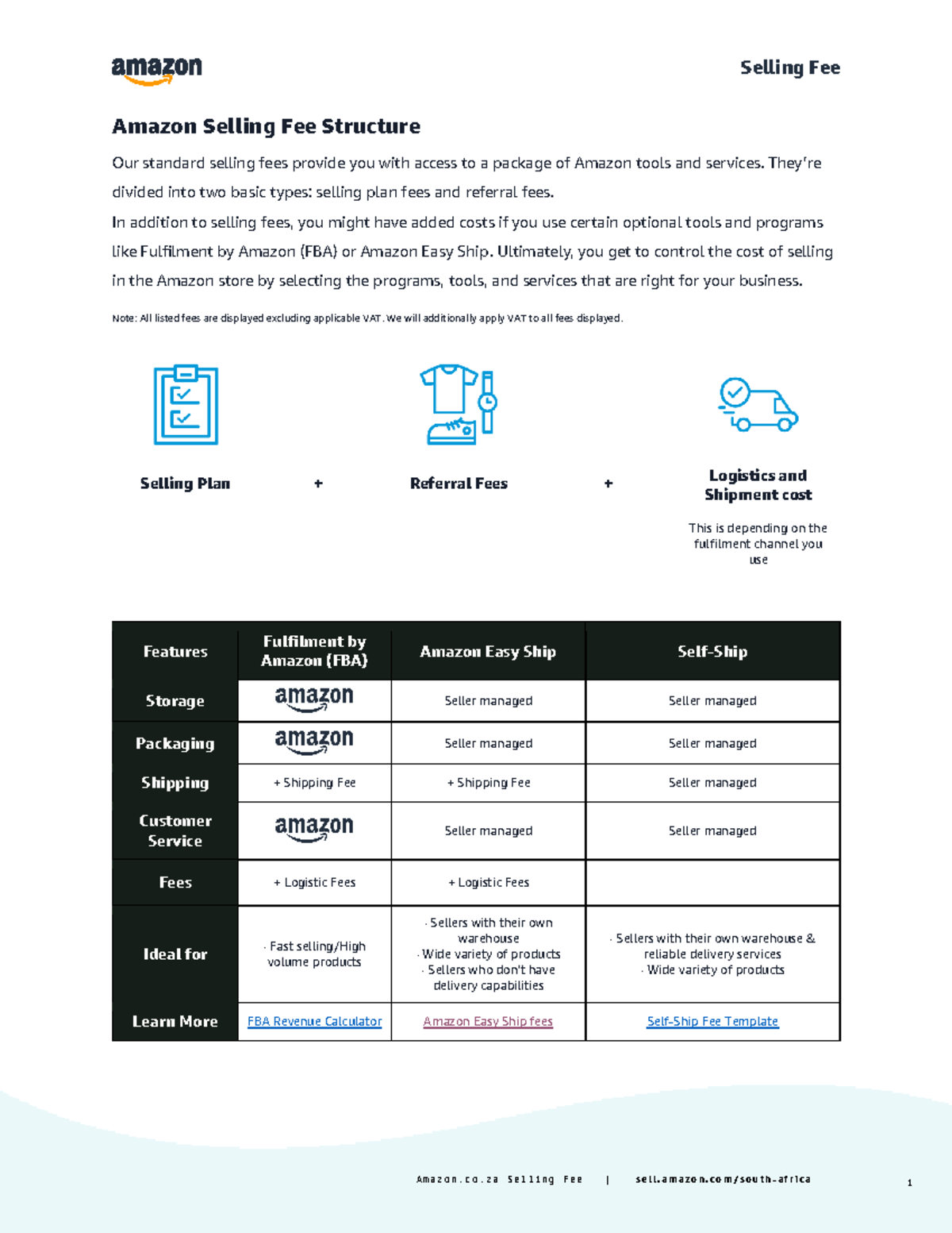 South Africa Selling On Amazon Fees - Amazon Selling Fee Structure Our ...