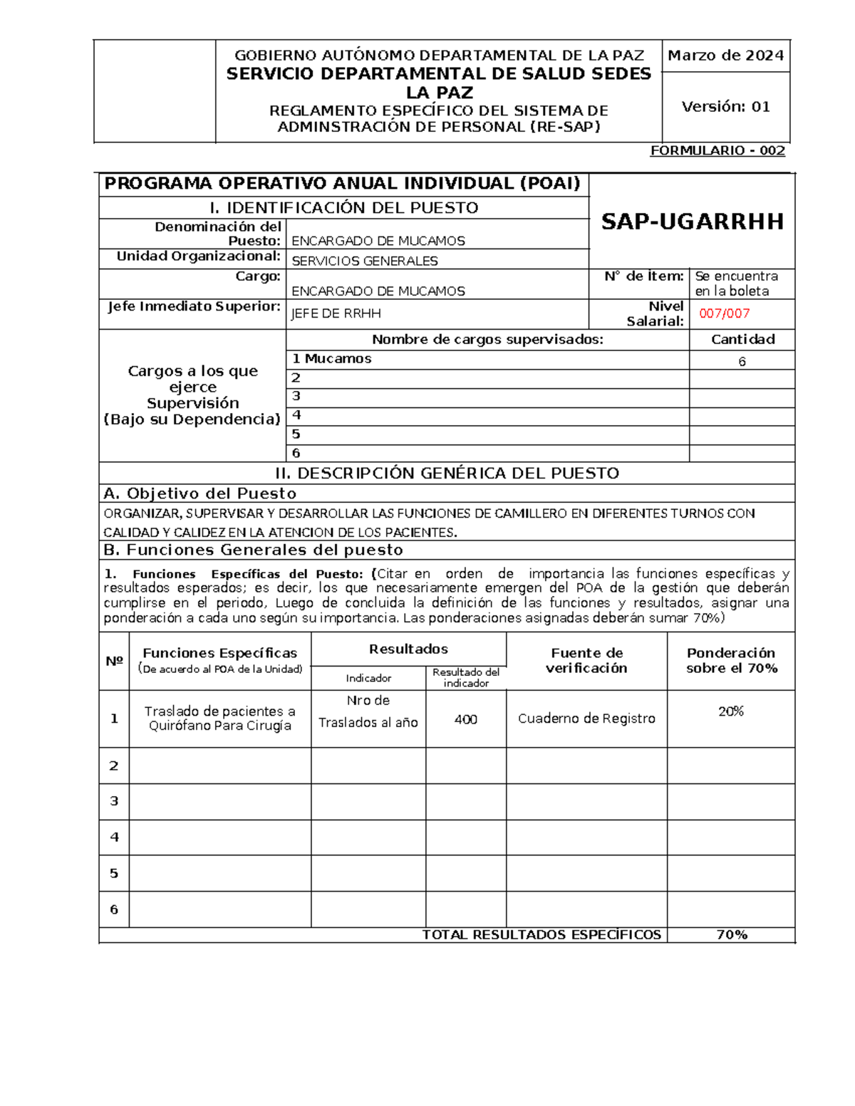 Formulario POAIs 2024 ejemplo de llenado - PROGRAMA OPERATIVO ANUAL ...