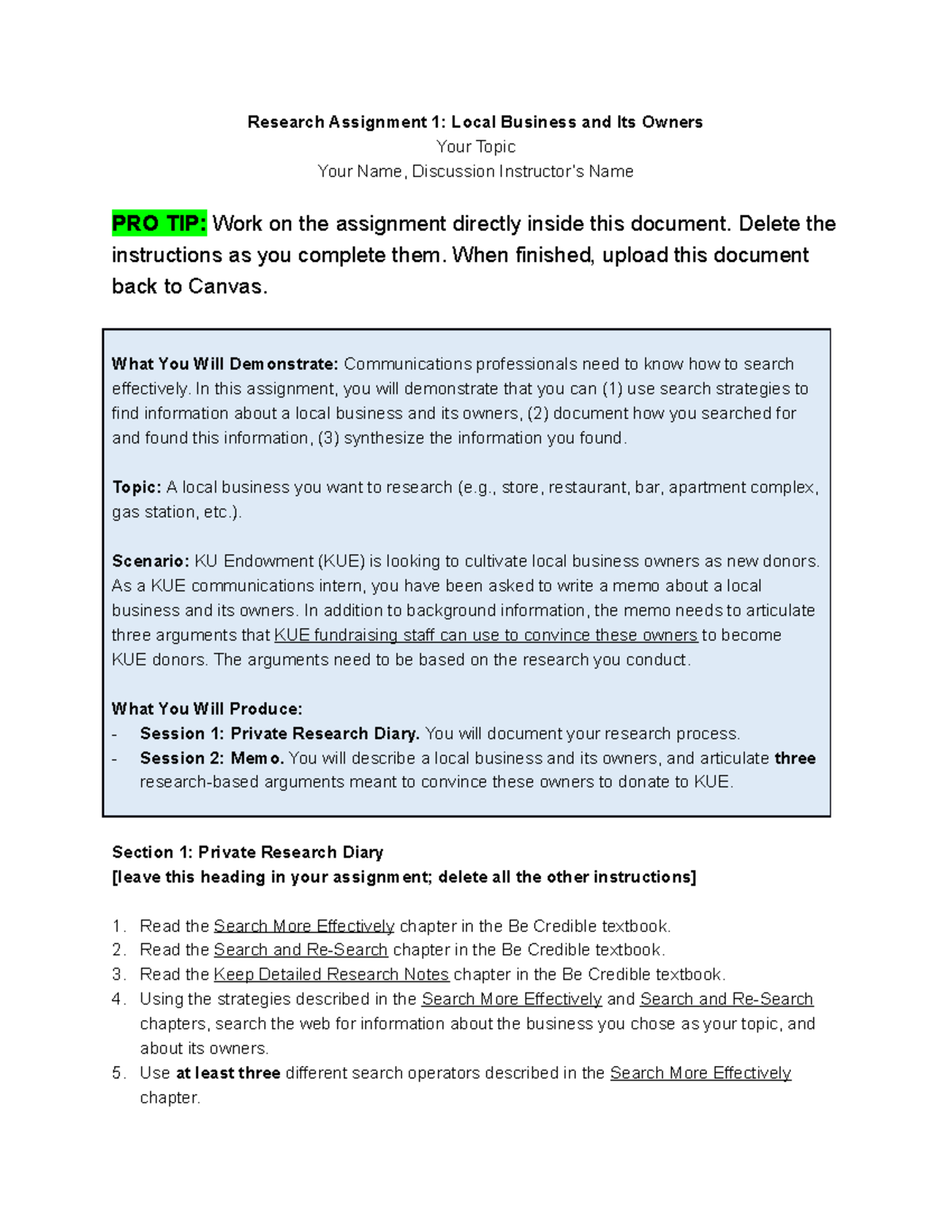 Research Assignment 1-1 - Delete the instructions as you complete them ...