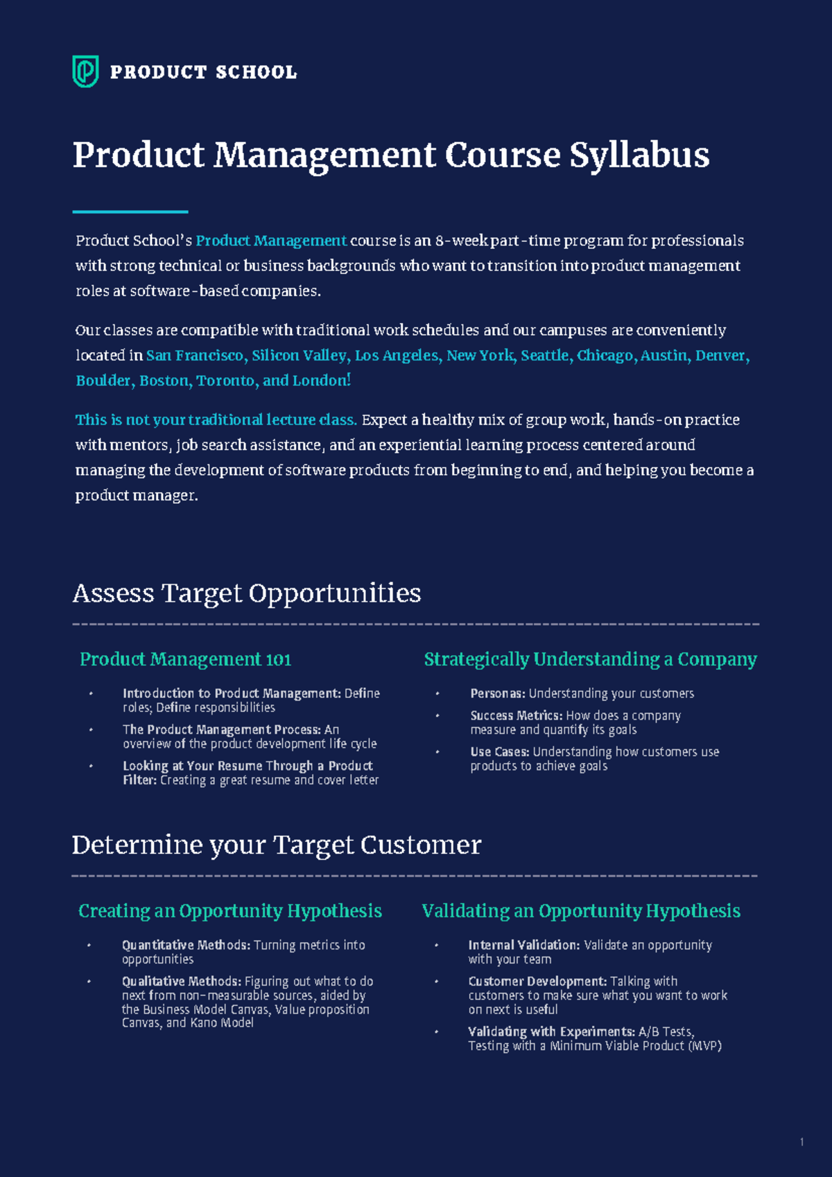 Pm-syllabus - Lecture - Product Management Course Syllabus Product ...