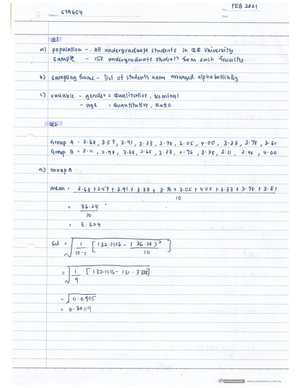 Tutorial 1 - Statistics and Probability - SMG2053: Statistics and ...