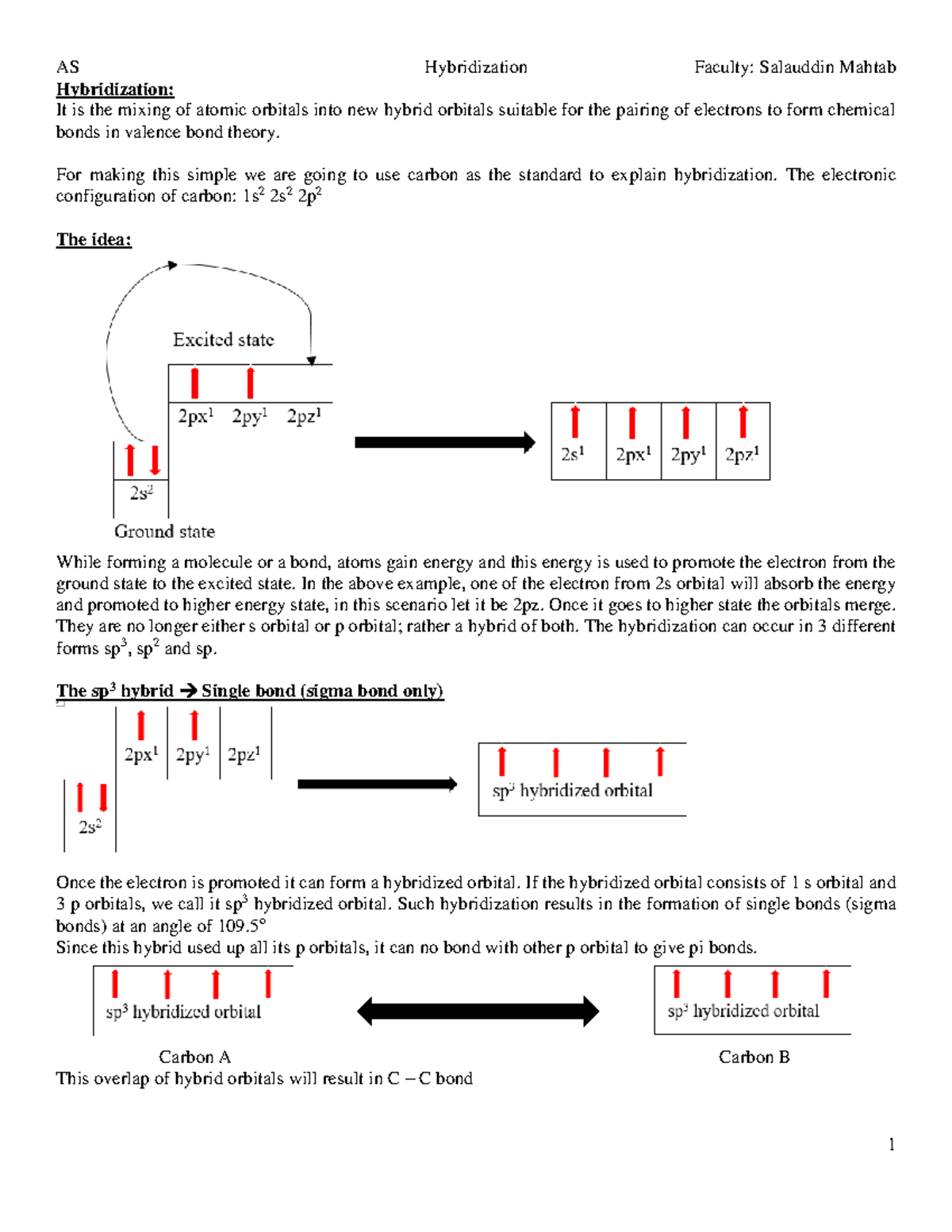 Hybridisation - kundu notes - Hybridization: It is the mixing of atomic ...