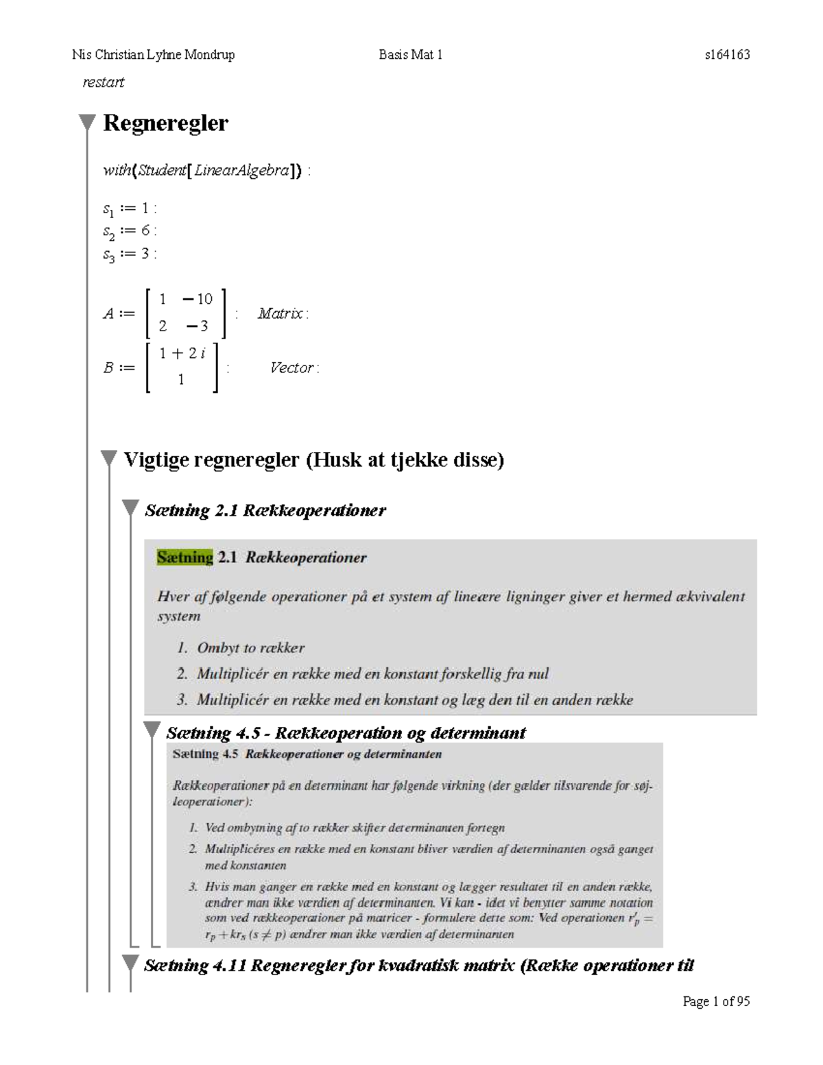 Mat cheat sheet - Udregnede opgaver + type opgaver - restart ...