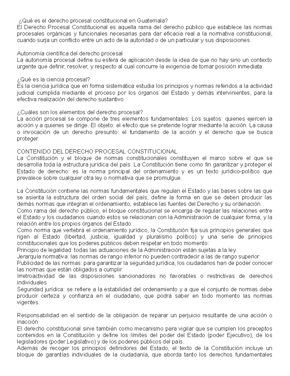 Qué es el derecho procesal constitucional en Guatemala - Autonomía ...