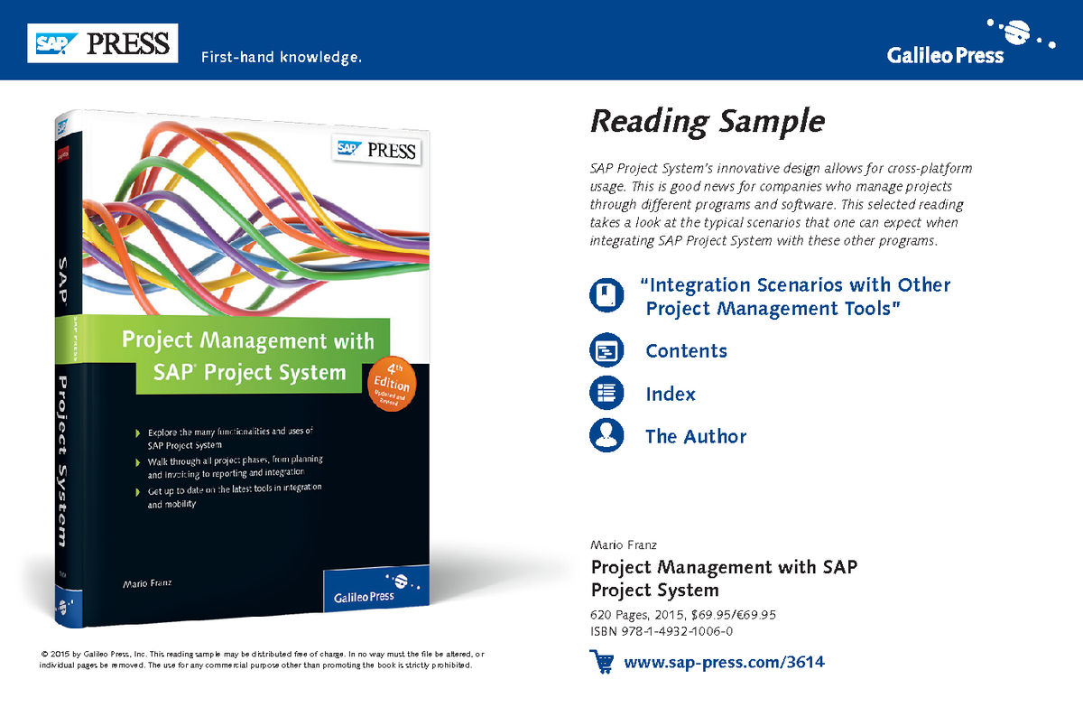 Reading Sample SAP Press 1006 Project Management with SAP Project System - Reading Sample SAP ...