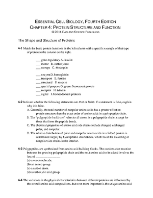ECB4 Ch1616 - Practice questions for exams - ESSENTIAL CELL BIOLOGY ...
