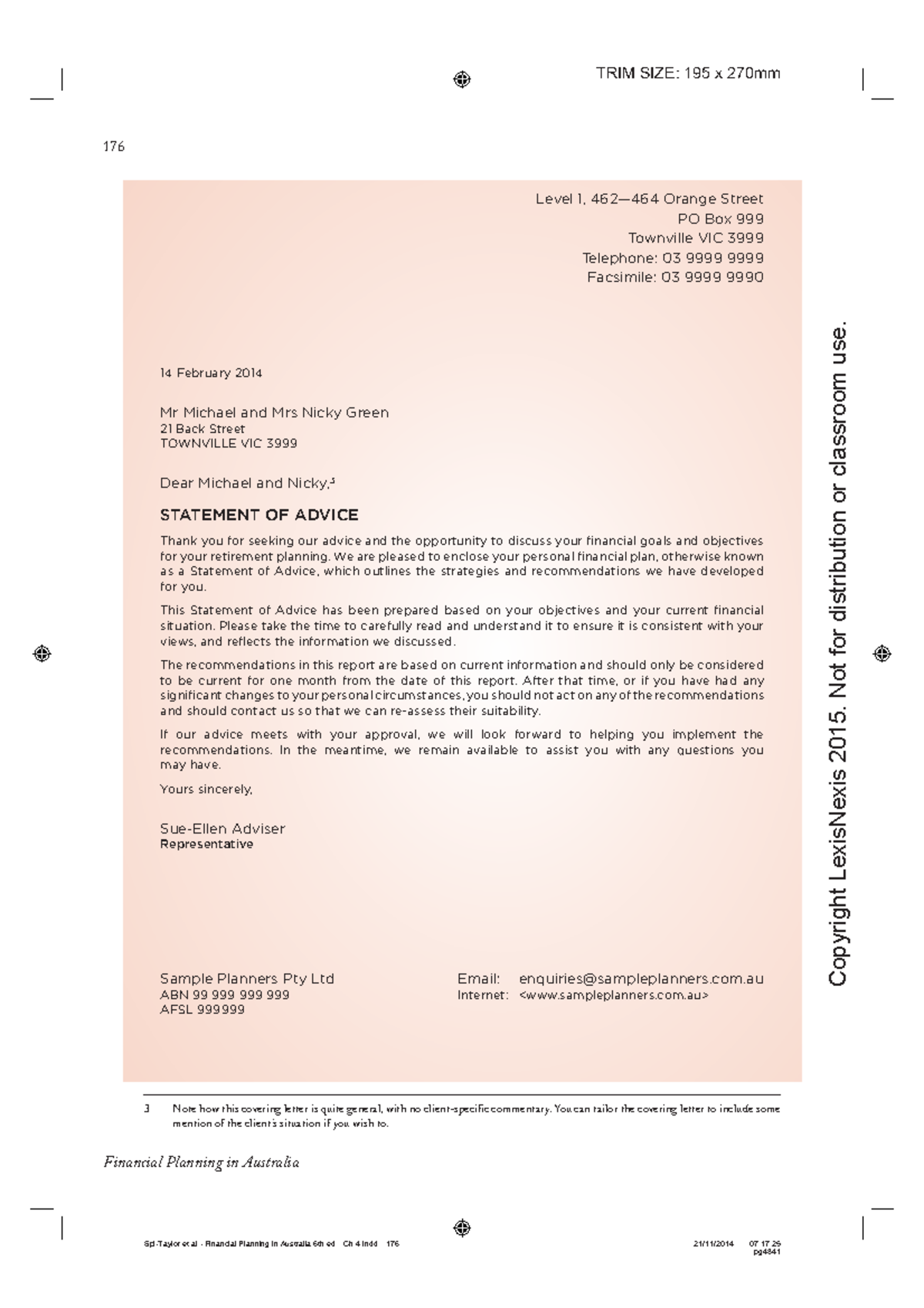 Sample SOA - Guides - 176 Financial Planning in Australia Spi-Taylor et ...