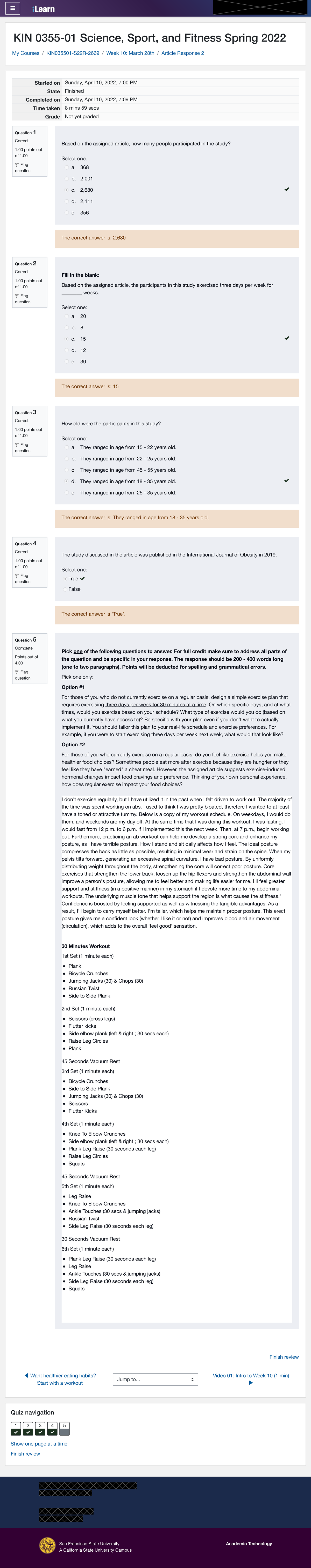 Article Response 2: Attempt review - My Courses / KIN035501-S22R-2669 ...