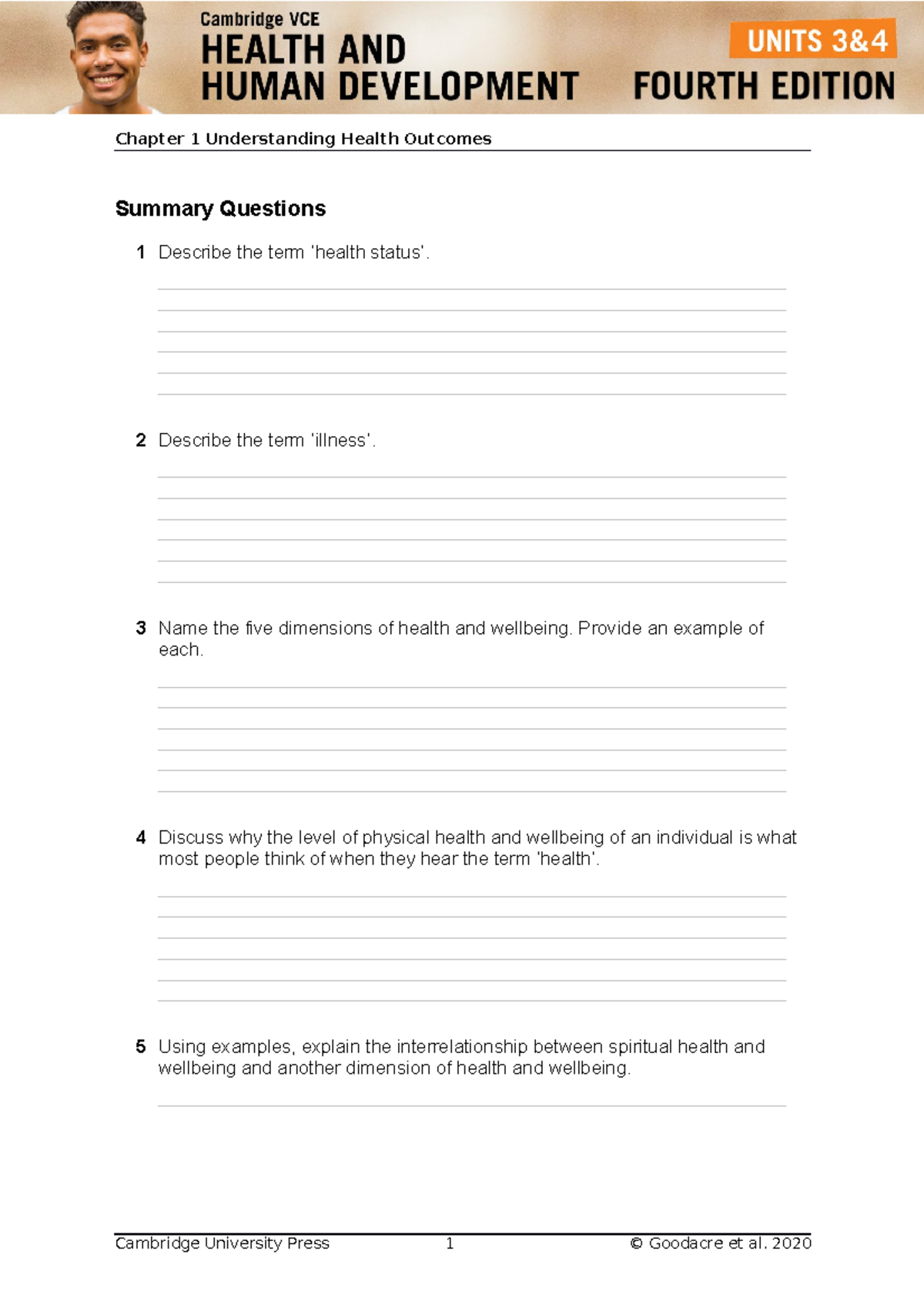 summary questions for health and human development UNIT 3 and 4 AOS1 ...