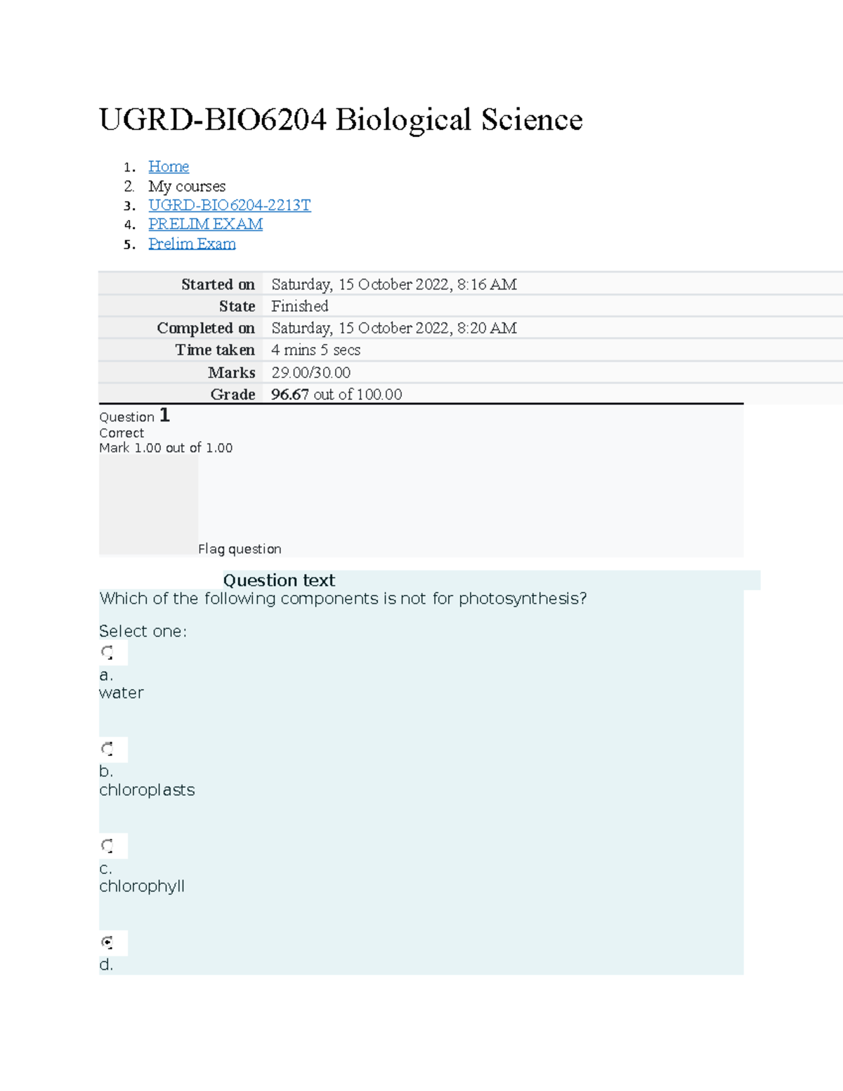 UGRD-BIO6204 Biological Science Prelim TO Final EXAM - UGRD-BIO6204 Biological Science Home My ...