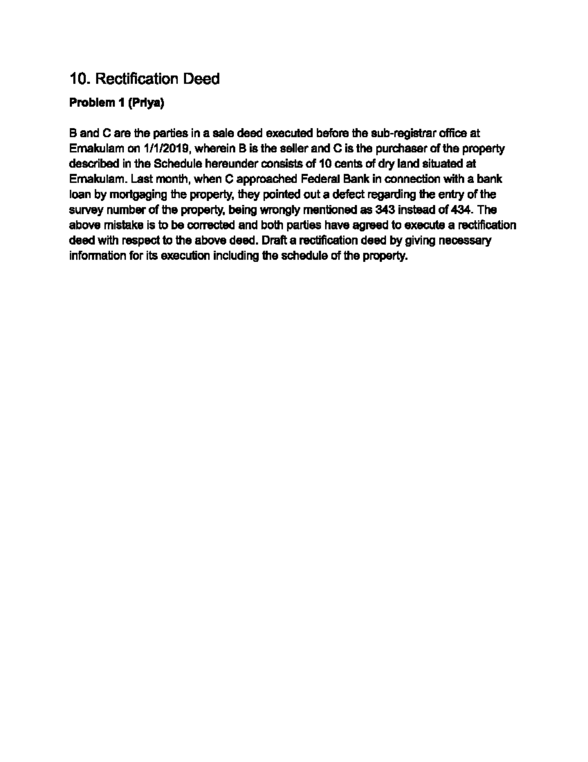 Rectification Deed - Bachelorof Law - Studocu