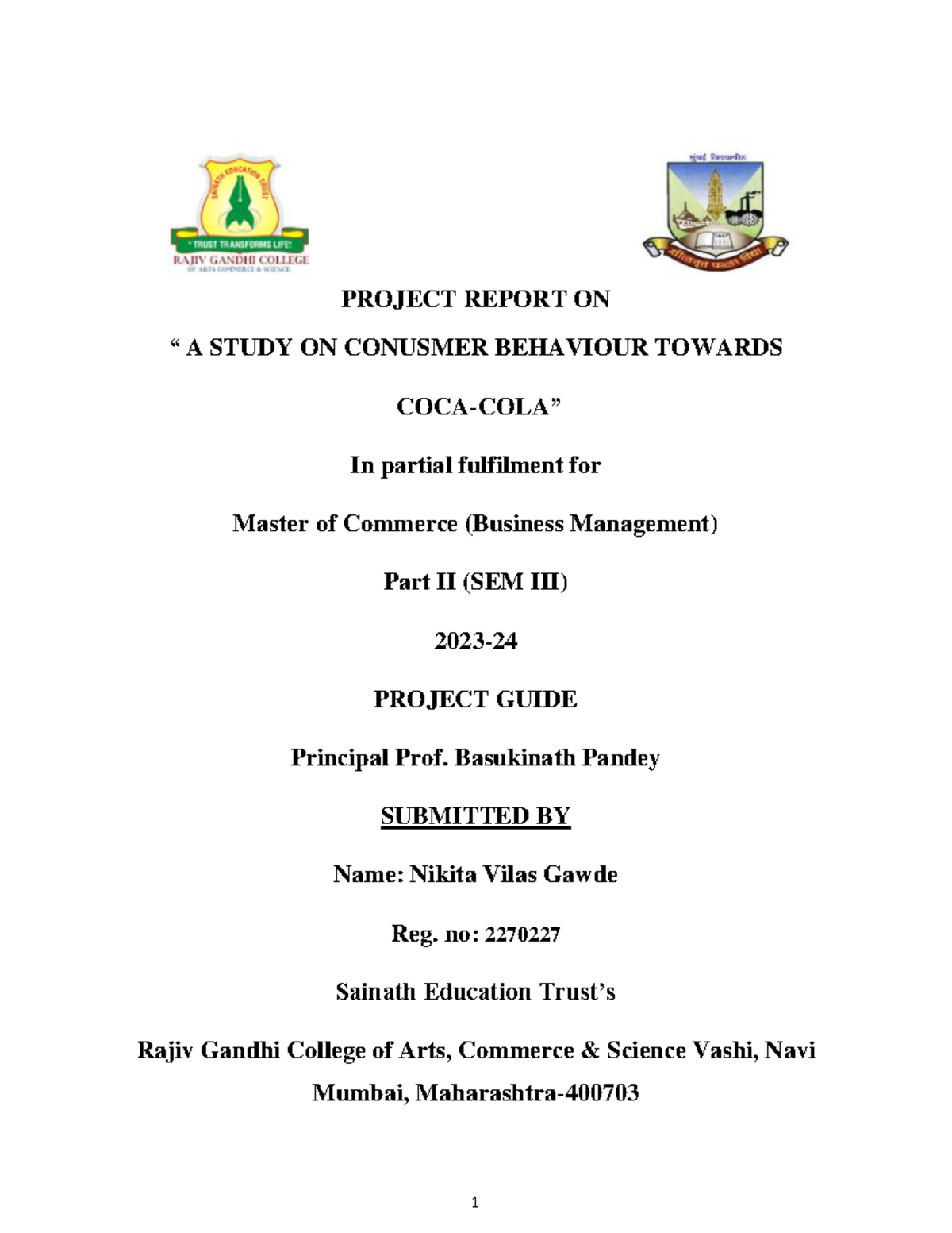 Nikita black book project. final 13 PDF Final - PROJECT REPORT ON “ A ...