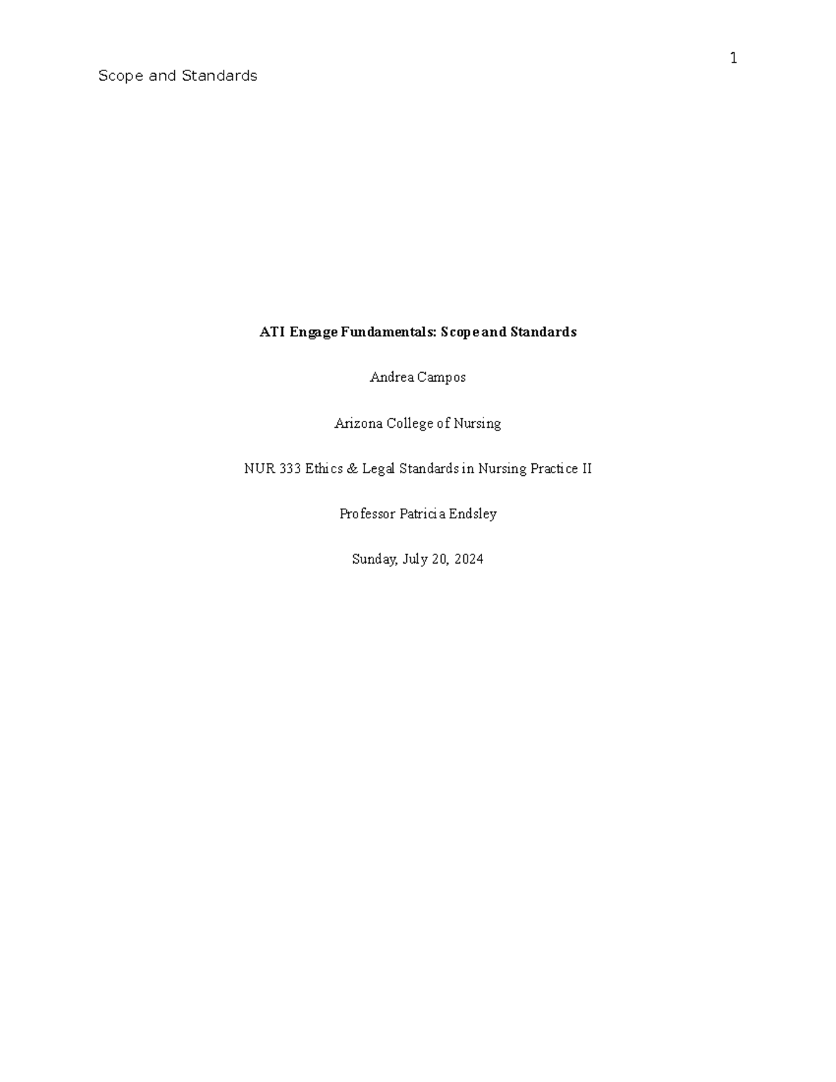 Ethical and legal consideracion report - Scope and Standards ATI Engage ...