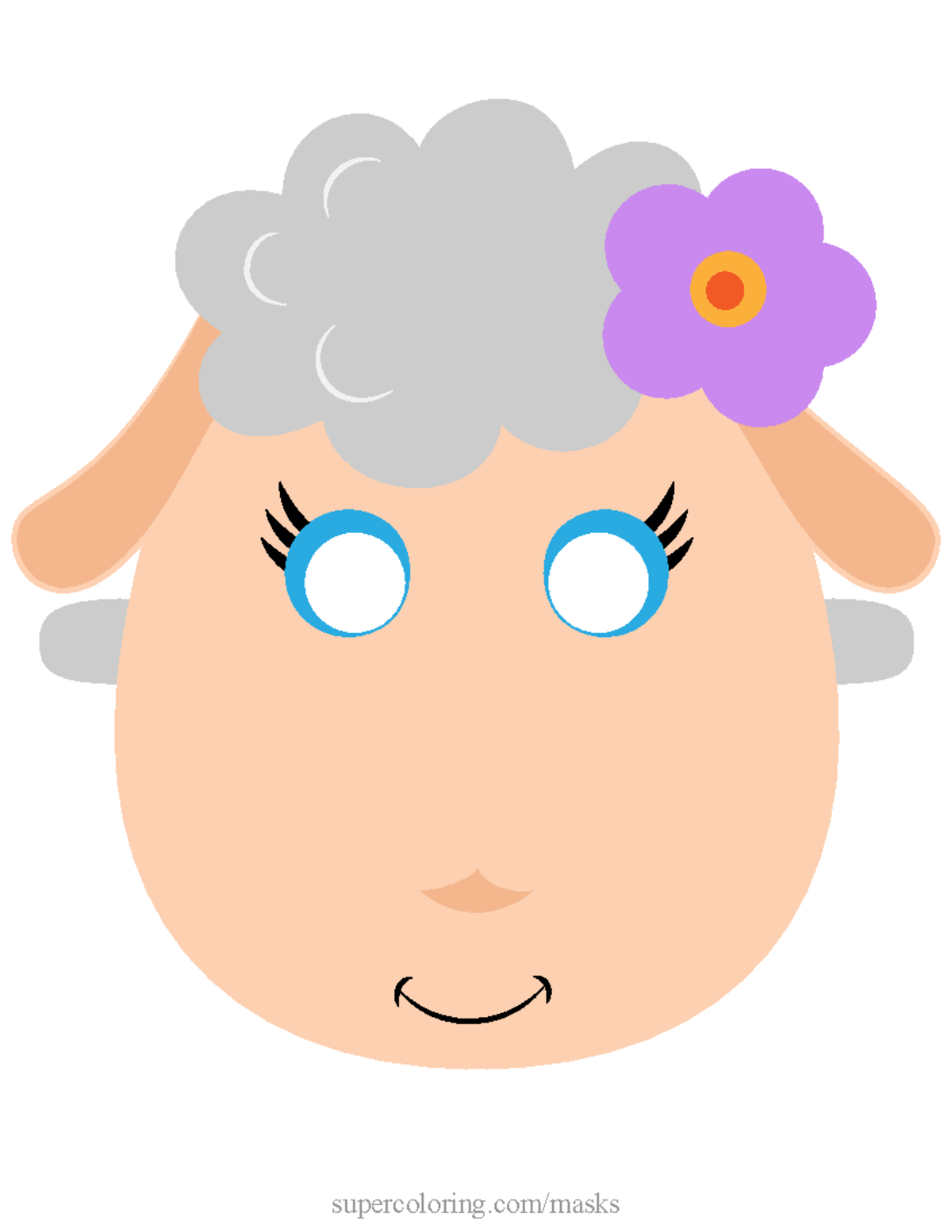 Sheep mask colored template paper craft - Educación inicial - has ...