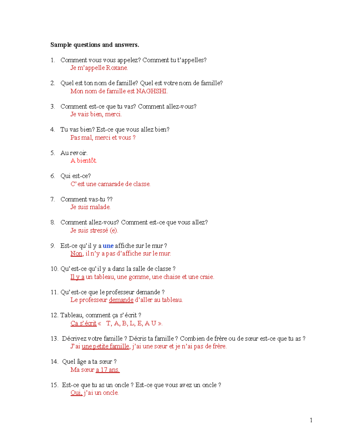 (2020) Sample Questions to prepare Test oral 1 (Roxane) - Sample ...