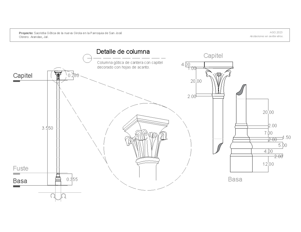 Columna-Model merged - Apuntes Iglesia gotica - 3. Detalle de columna ...
