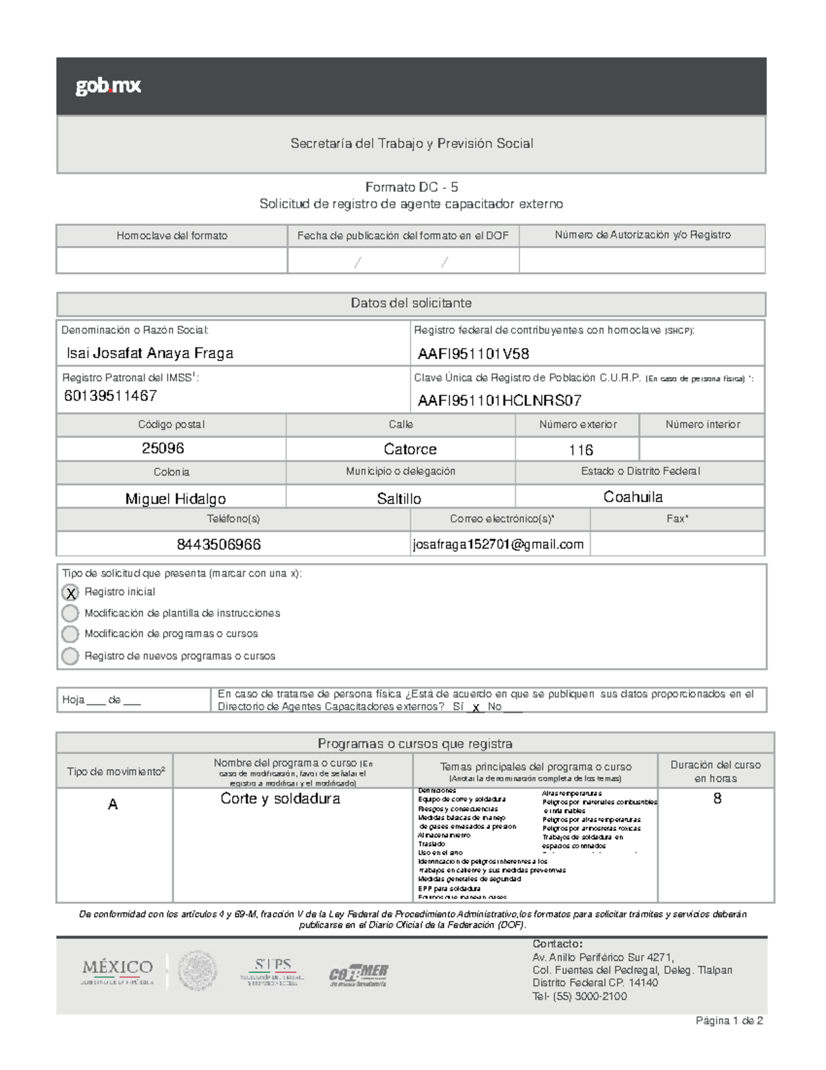 DC-5 Corte Y Soldadura - exclenete trabajo para que puedan apoyarse ...
