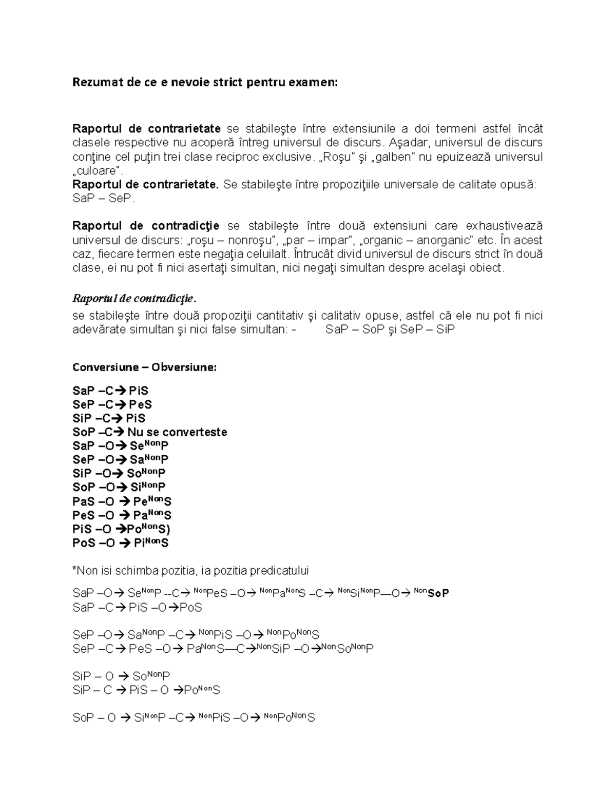 Rezumat Logica - Rezumat de ce e nevoie strict pentru examen: Raportul ...