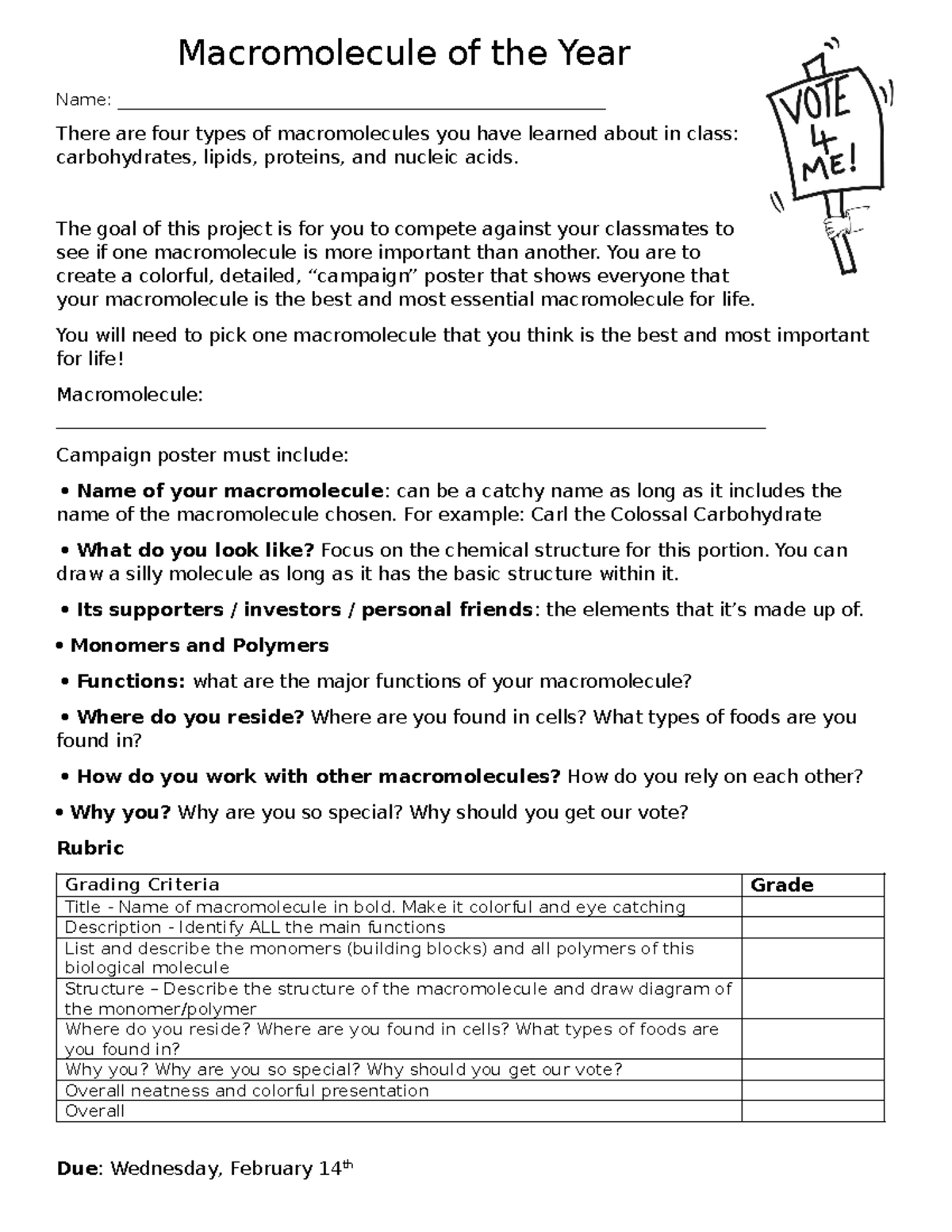 Macromolecule of the Year Poster Project - Macromolecule of the Year ...