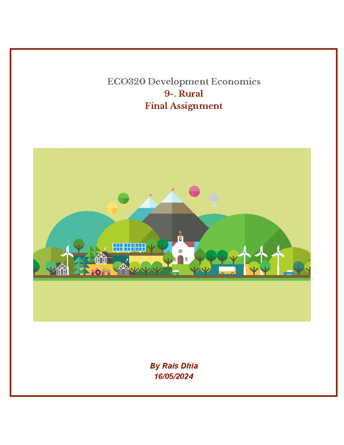 ECO320 - abs - ECO320 Development Economics 9-. Rural Final Assignment ...
