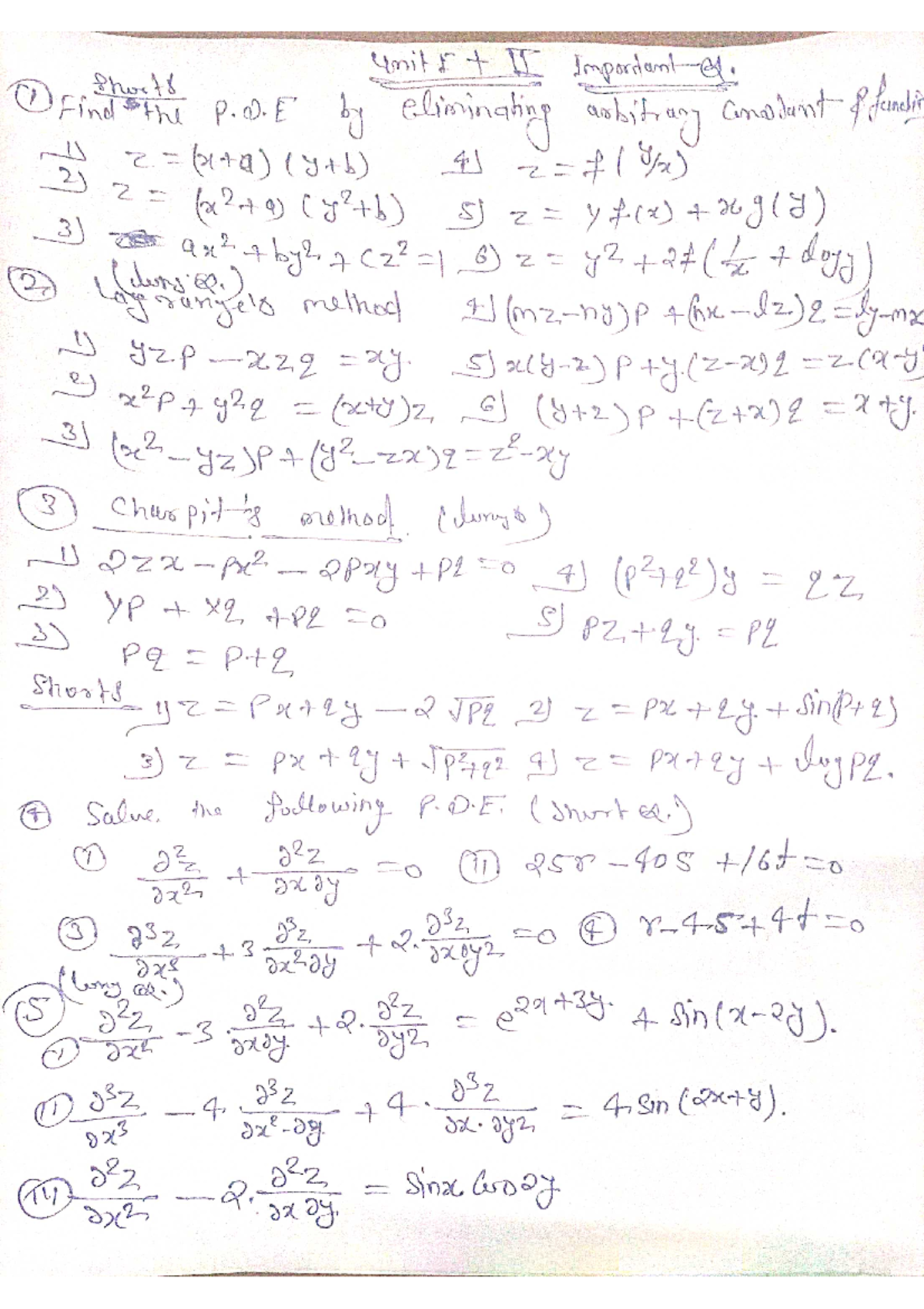 Maths unit -i+ii important questions - B.tech - Studocu
