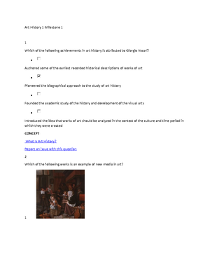 Art History 1 Final Milestone - Art History 1 Final Milestone 1 Which ...