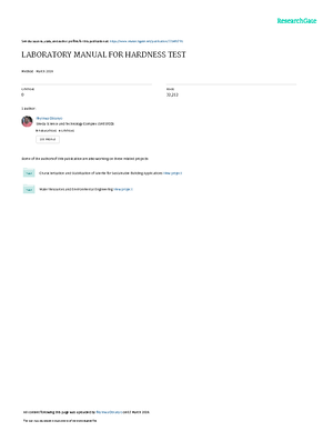 168547658 Hardness Test Lab Report pdf - Objective To determine the ...