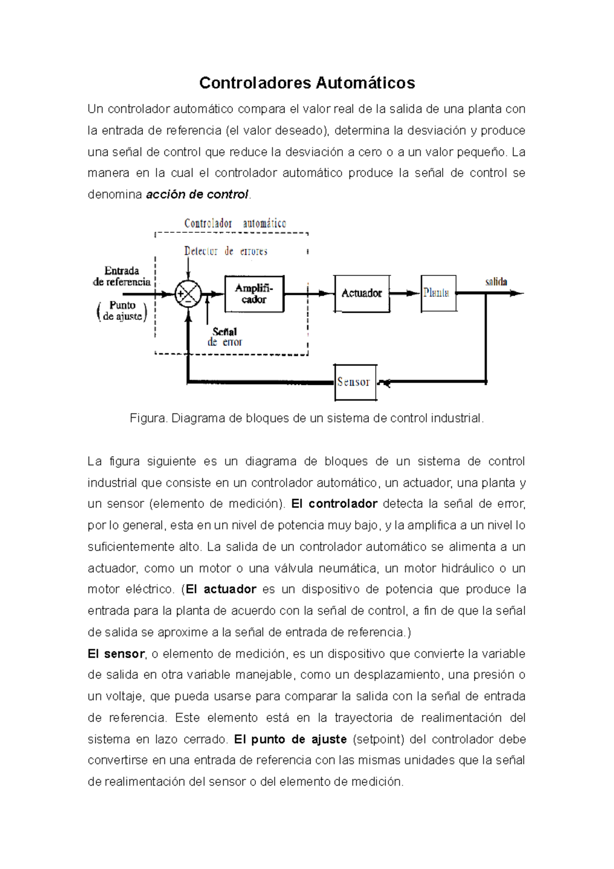 S1 Controladores automaticos - Controladores Automáticos Un controlador ...