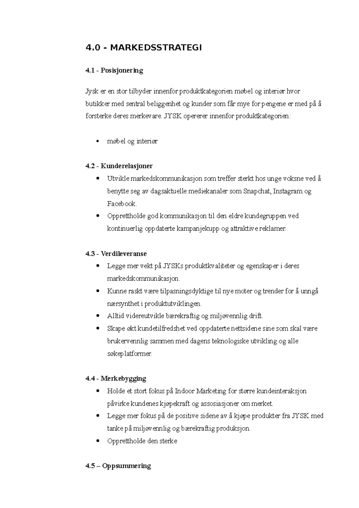 Markedsplan . min del - test - 4 - MARKEDSSTRATEGI 4 - Posisjonering ...