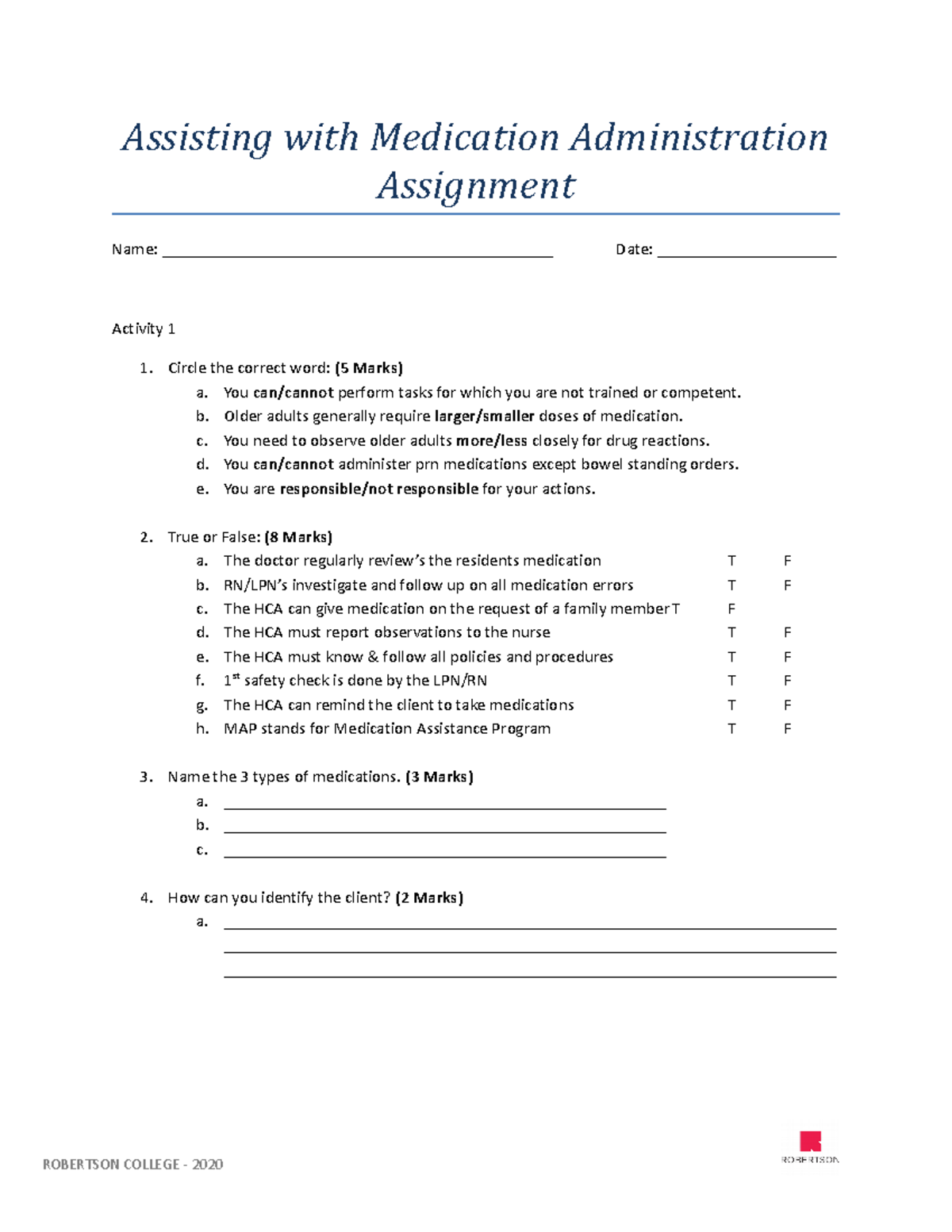 Assisting with Medication Delivery Assignment - Assisting with ...