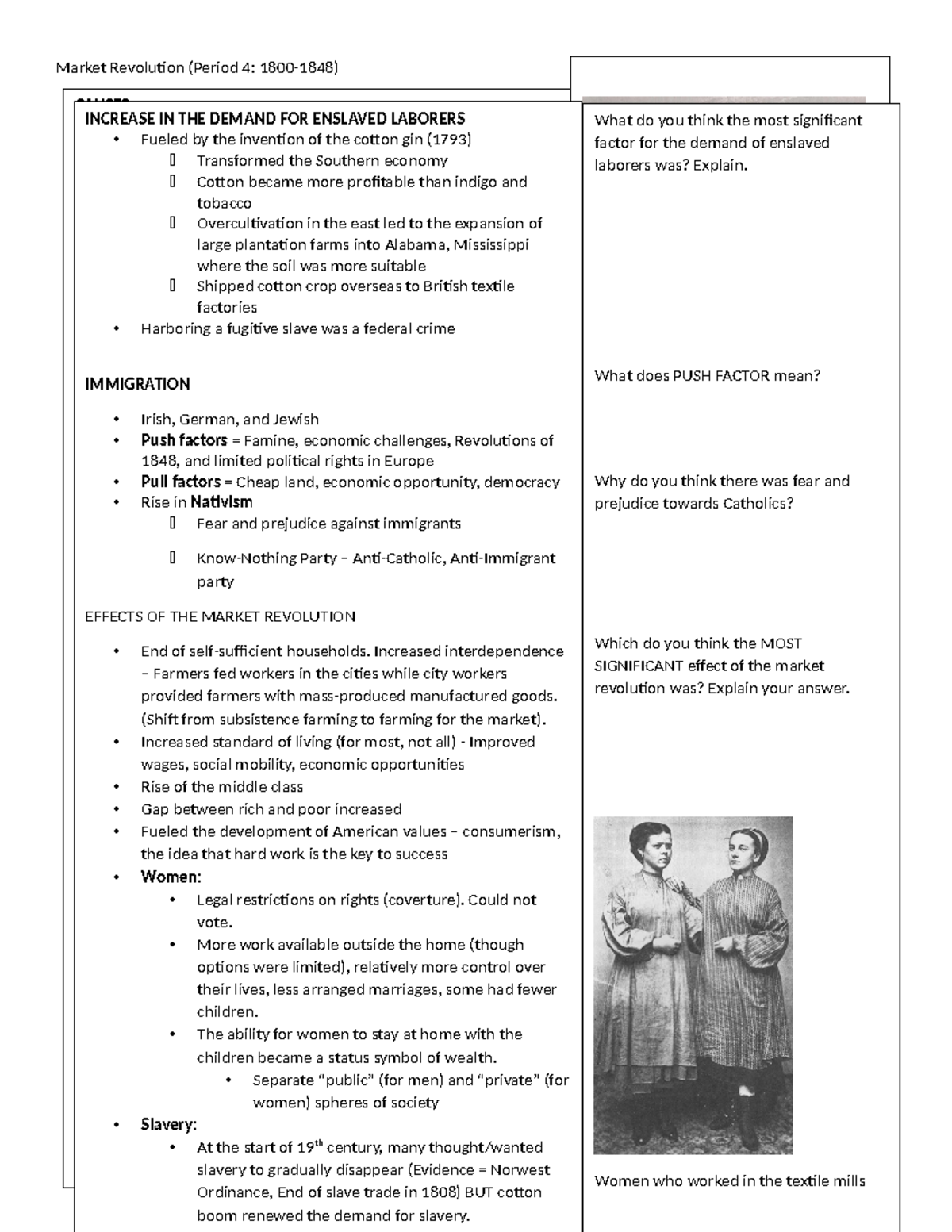 Notes+Market+Revolution+(Ch - Market Revolution (Period 4: 1800-1848 ...