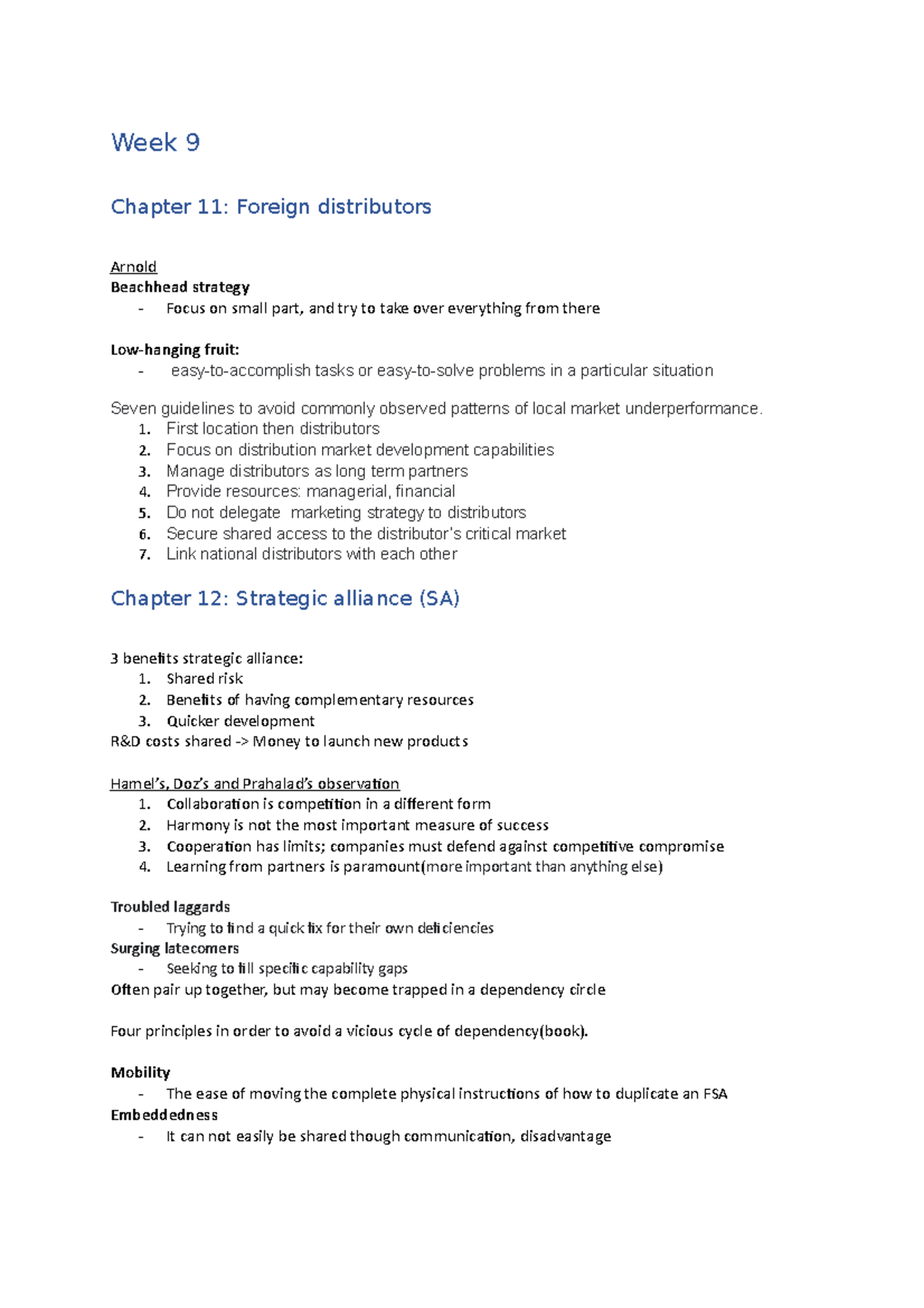 Intro to IB samnevatting - Week 9 Chapter 11: Foreign distributors ...