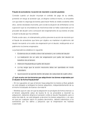 Ensayo - El Objeto del acto jurídico - grupo 5 - FACULTAD DE CIENCIAS APLICADAS ESCUELA ...
