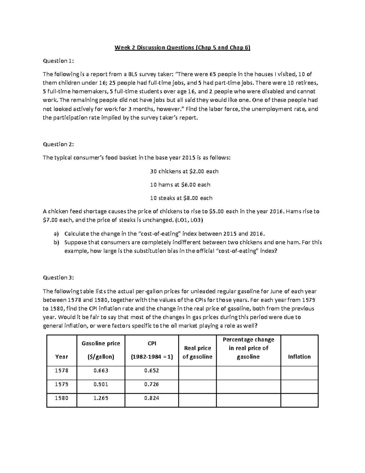 Week 2 Discussion Questions - Week 2 Discussion Questions (Chap 5 and Chap 6) Question 1: The ...