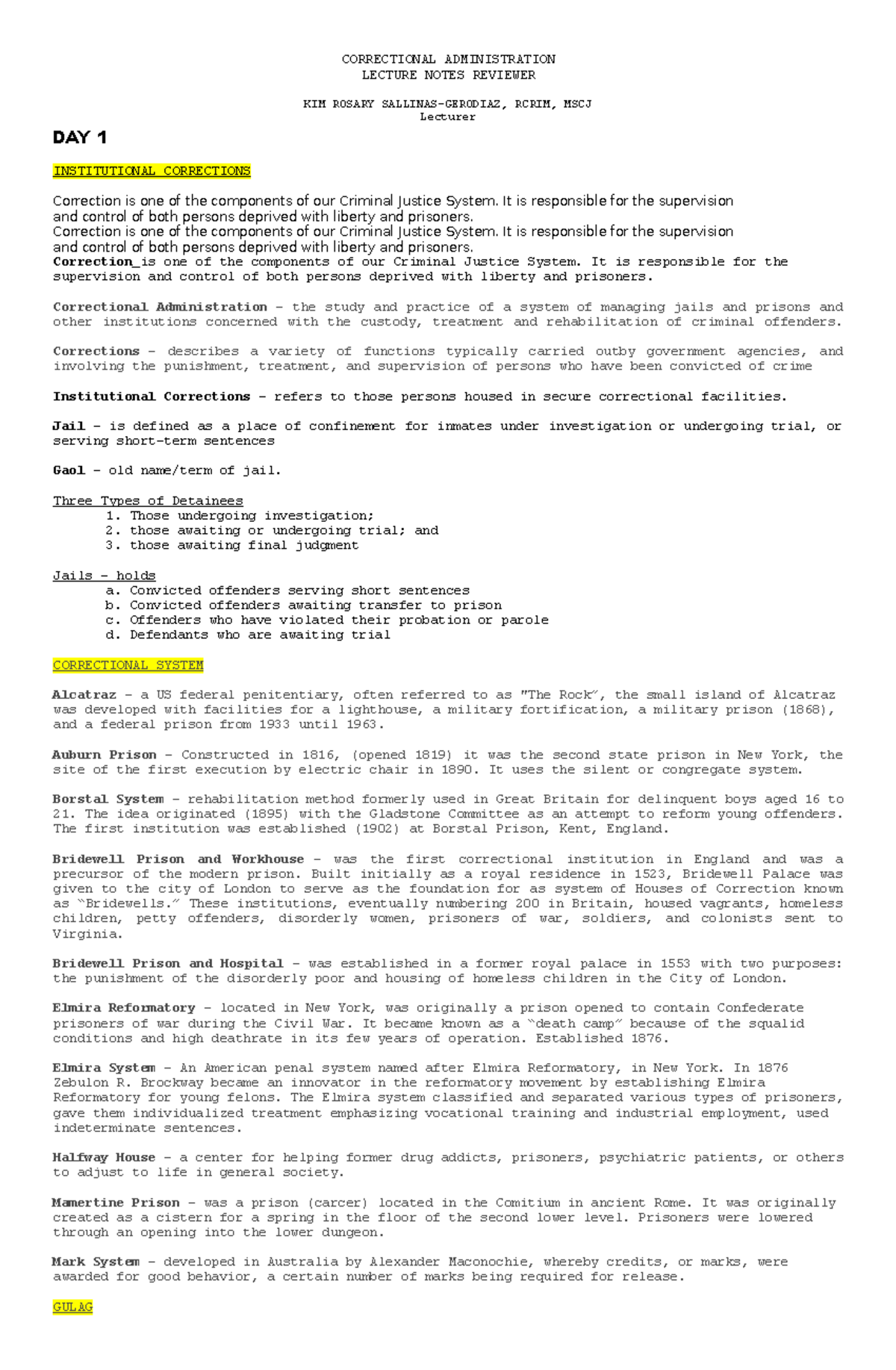 FULL Blast Reviewer FOR Ciorar - CORRECTIONAL ADMINISTRATION LECTURE ...