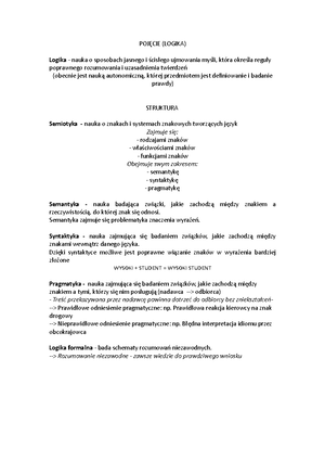 Logika - Logika Logika - nauka porządkująca myślenie, pomagająca ...