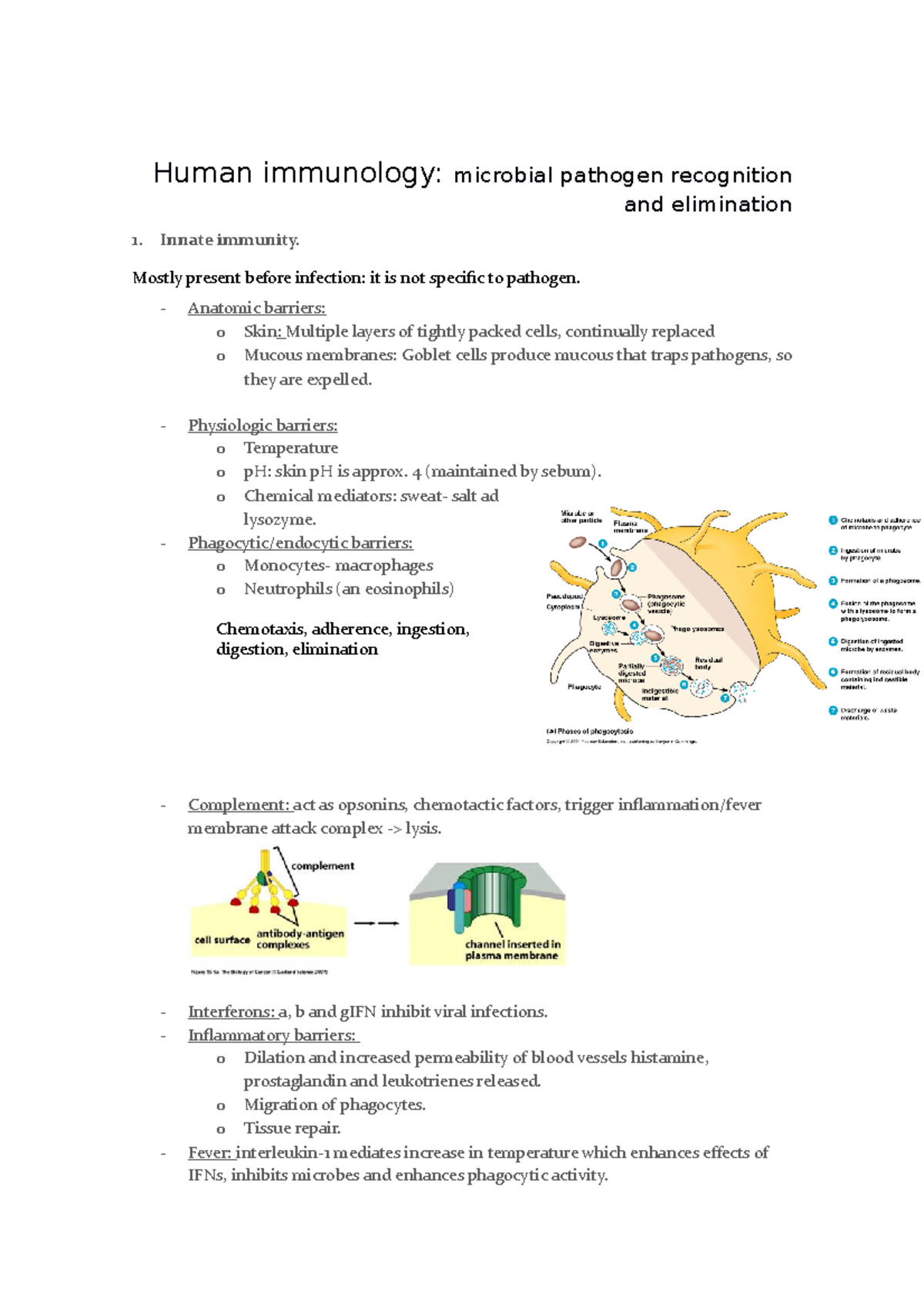 16. Human immunology. - Human immunology: microbial pathogen ...