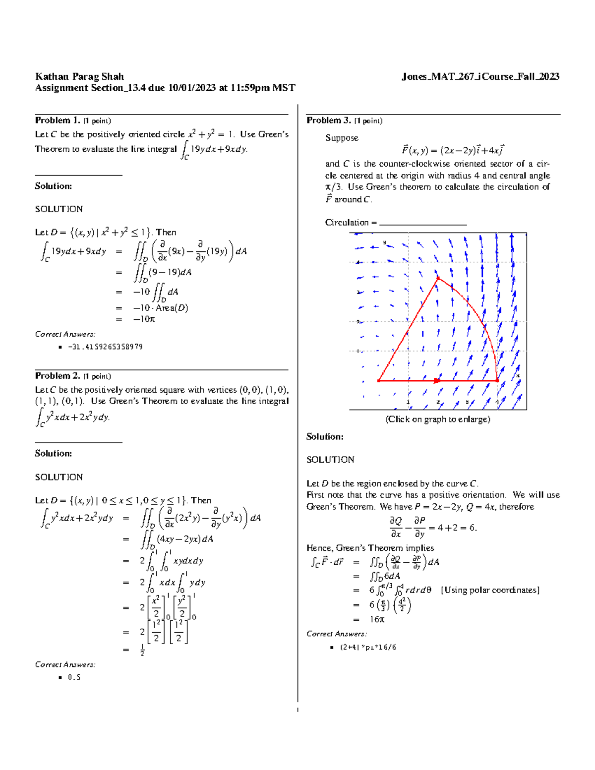 Jones MAT 267 i Course Fall 2023 - Kathan Parag Shah Jones MAT 267 ...