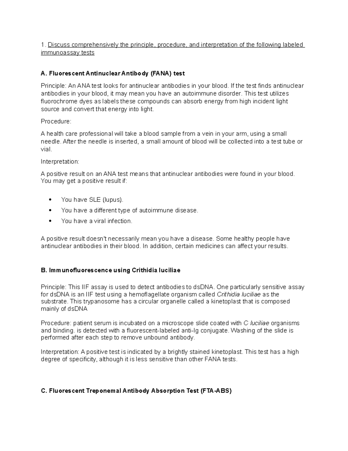 Immunoassays - Common immunoassay summary notes - Discuss ...