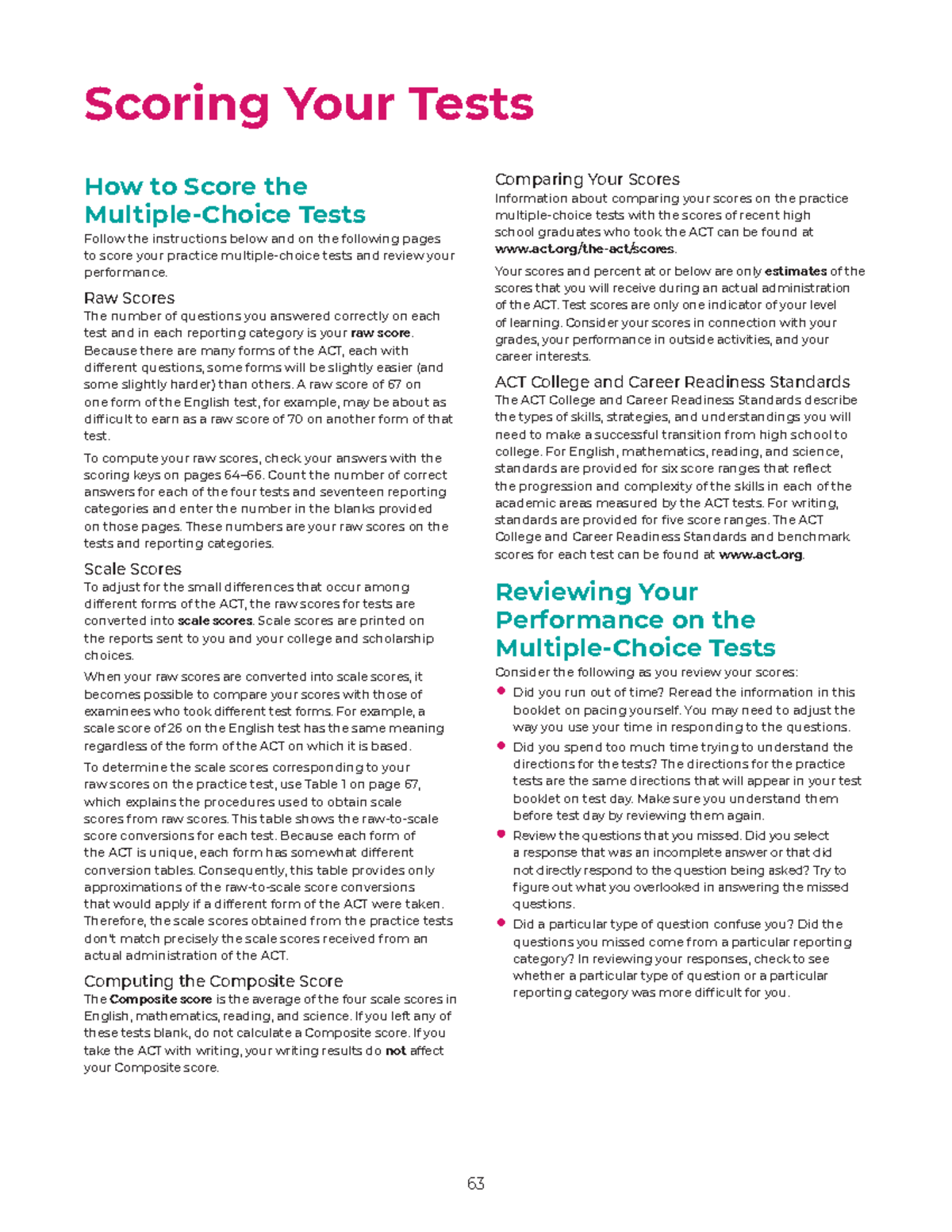 2176CPRE scoring key - See inside - Scoring Your Tests How to Score the ...