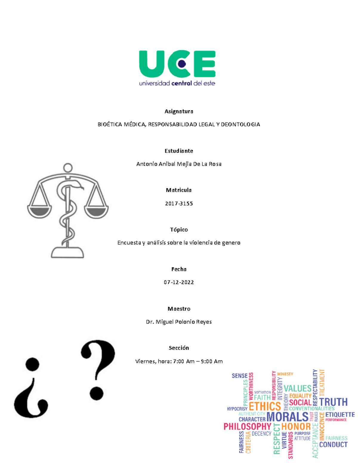 La violencia de genero - Bioetica - Antonio Anibal Mejia DE LA ROSA ...