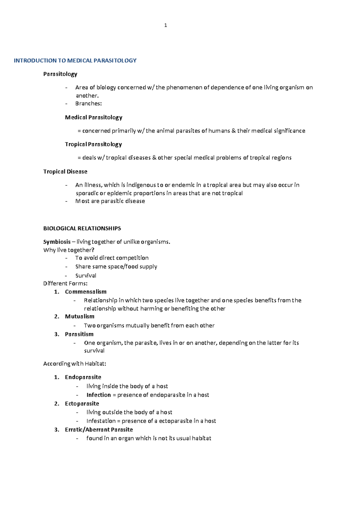 Introduction to Medical Parasitology - INTRODUCTION TO MEDICAL ...