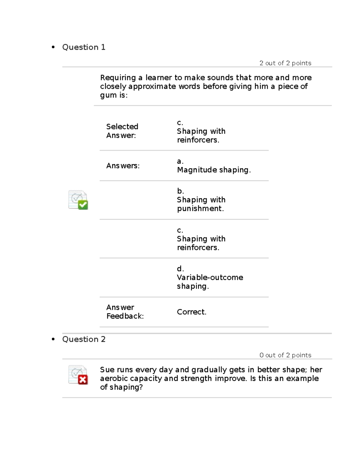 Unit 10 Test - n.a - Question 1 2 out of 2 points Requiring a learner ...