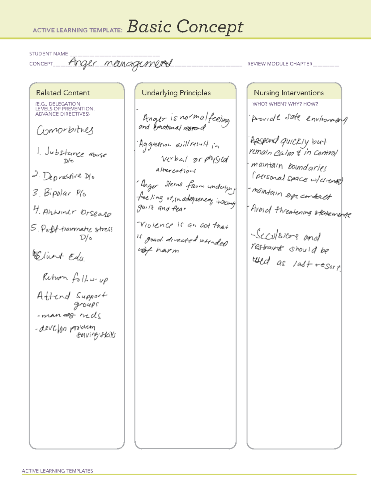 Basic+Concept blank - BASIC CONCEPT - NURS 356 - ACTIVE LEARNING ...
