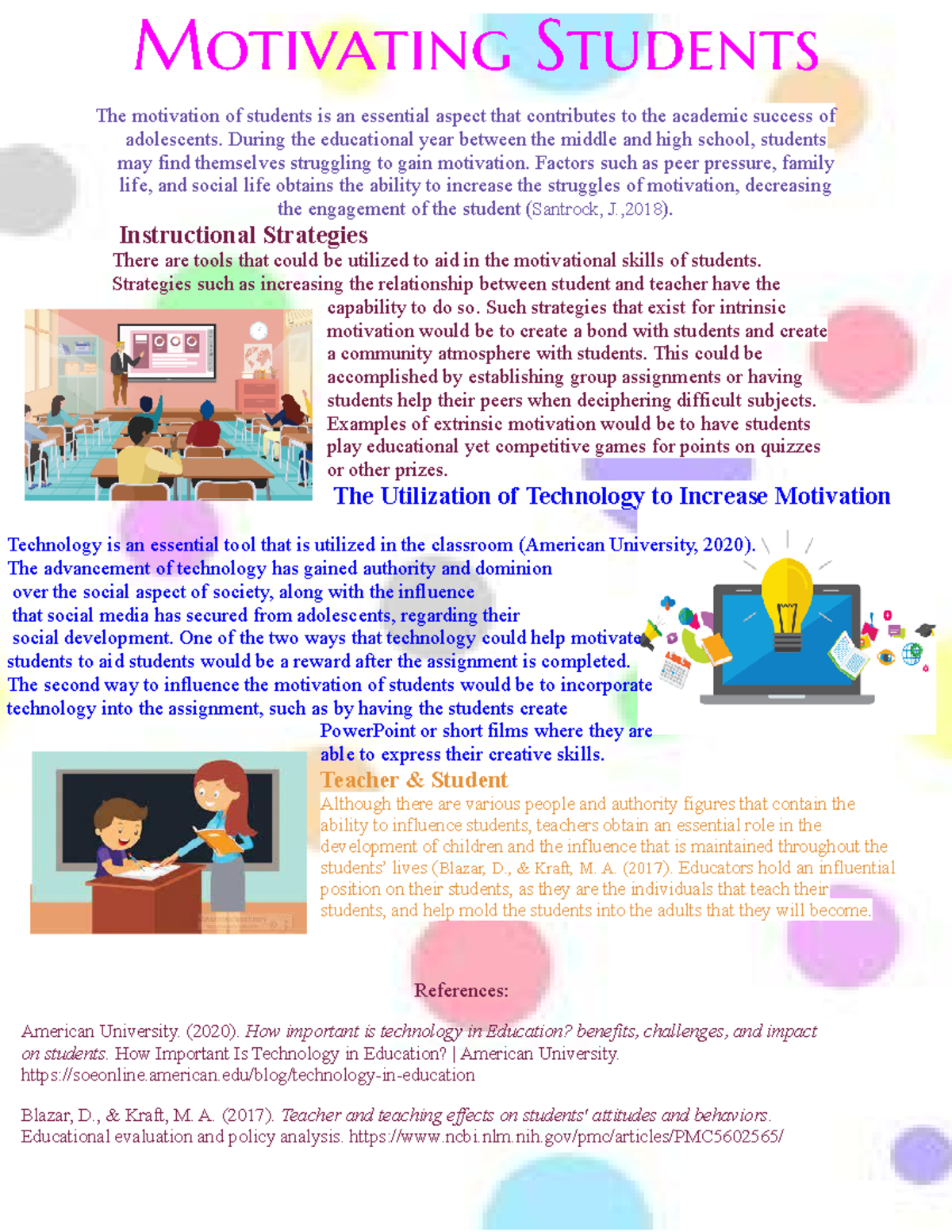 Motivating Students - During the educational year between the middle ...