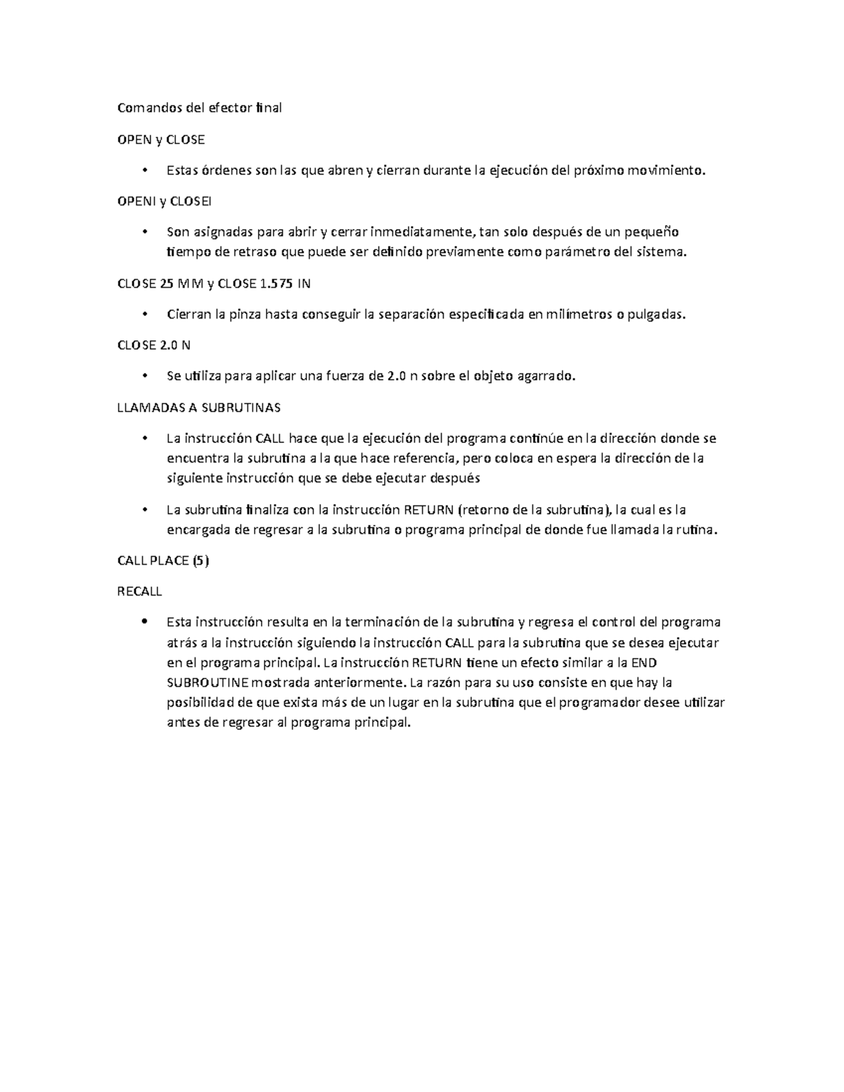 Presentacion tema 5 - Comandos del efector final - Comandos del efector ...