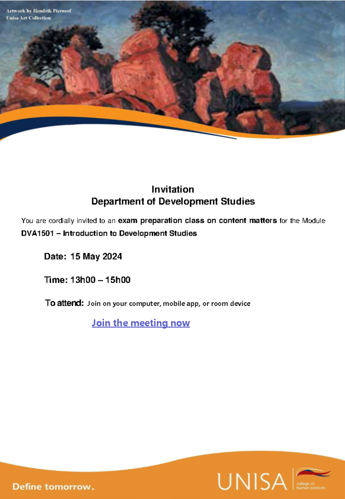 DVA1501 May-June 2024 exam preparation class invitation (content ...