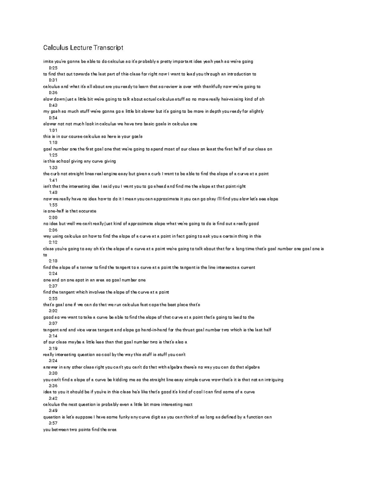 Calculus Lecture Transcript Calculus Lecture Transcript Imits Youre Gonna Be Able To Do