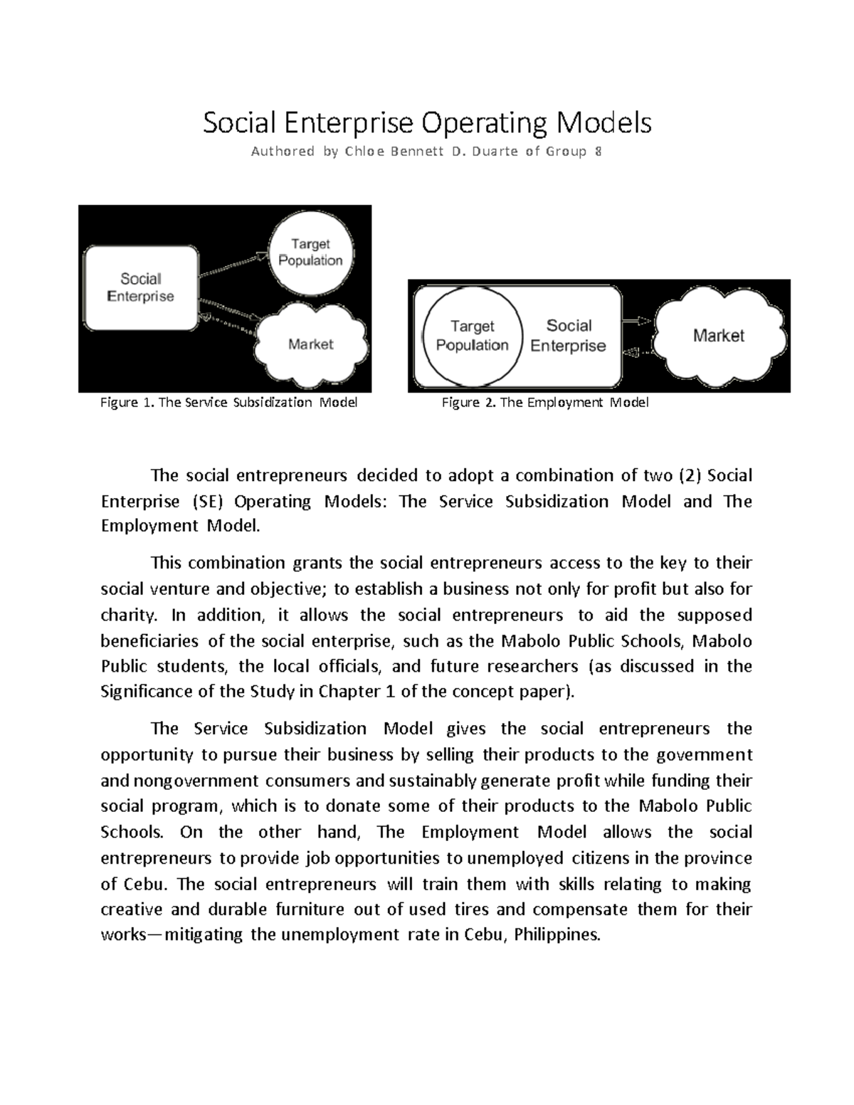 Assignment 9 - Social Enterprise Operating Models - Social Enterprise ...