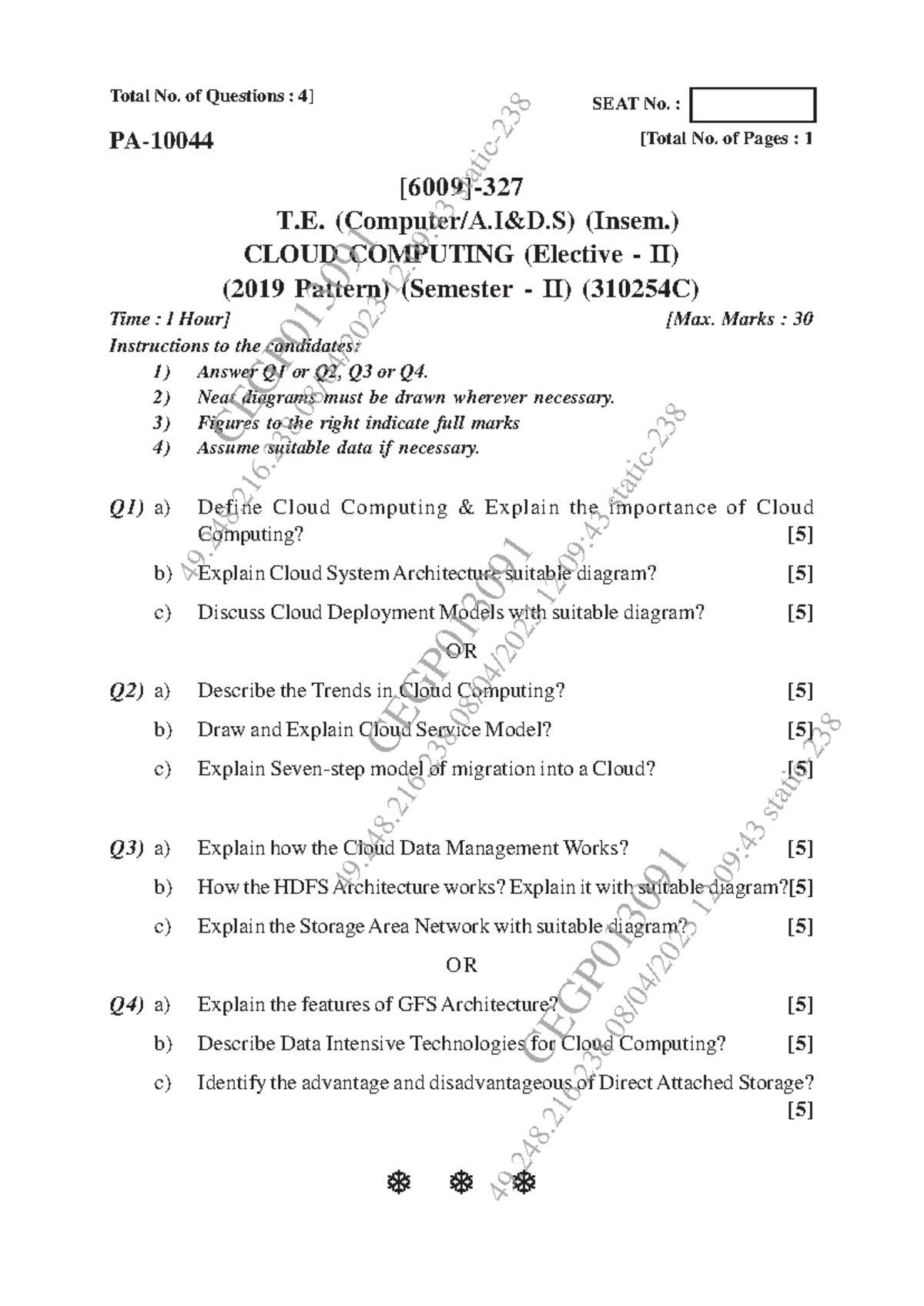 CC QP1 - Question papers - Q1) a) Define Cloud Computing & Explain the importance of Cloud - Studocu